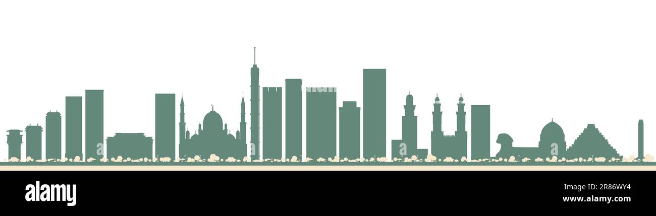 Abstract Cairo Egypt City Skyline with Color Buildings. Vector ...