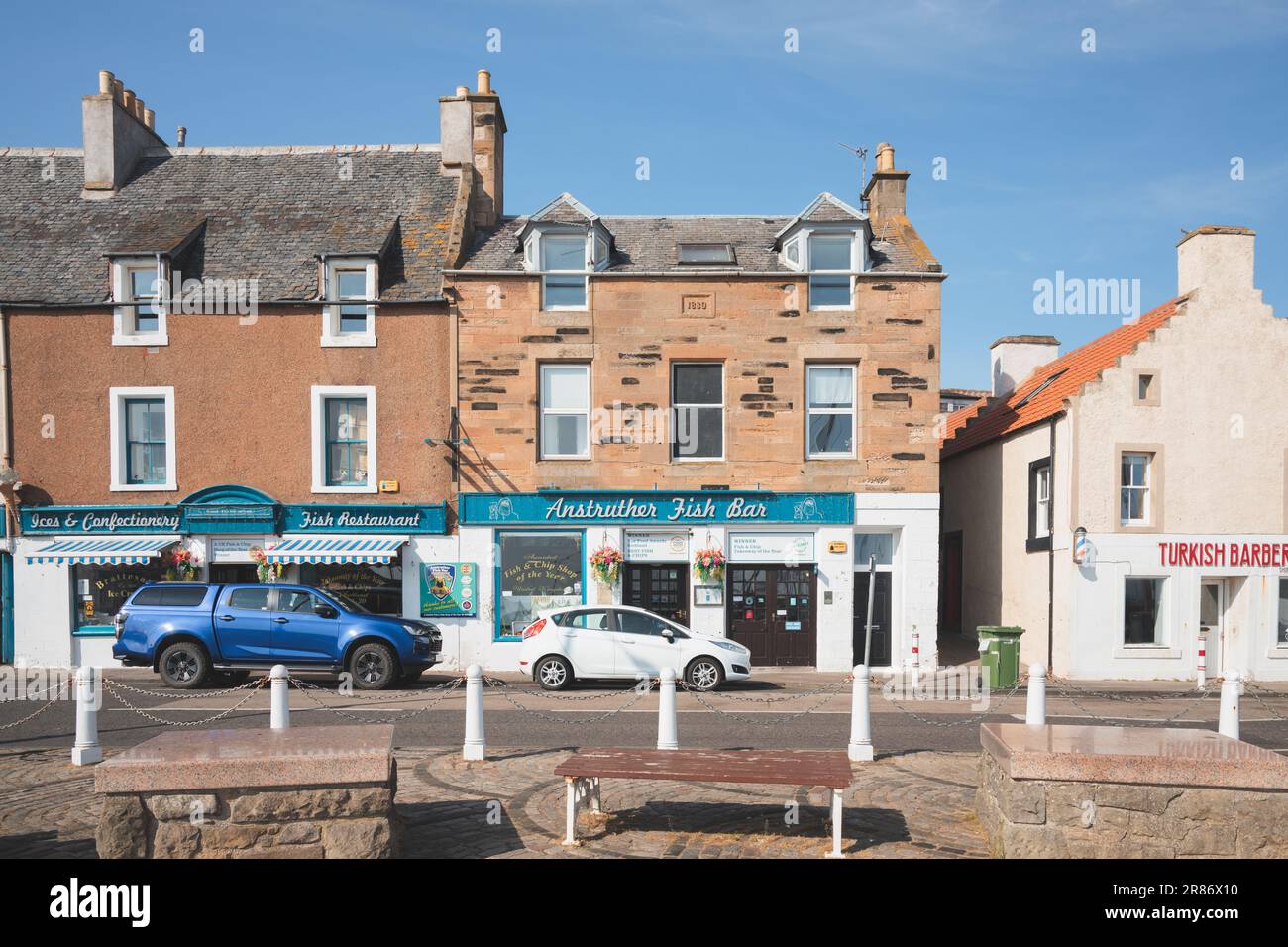 Anstruter, UK - June 9 2023: Renowned fish & chip takeway, Fish Bar and ...