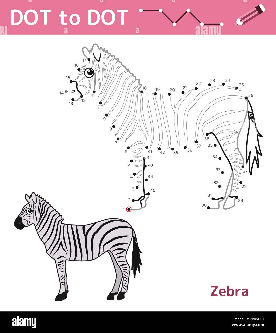 Numbers game Dot to dot. Math game for kids Stock Vector Image & Art ...