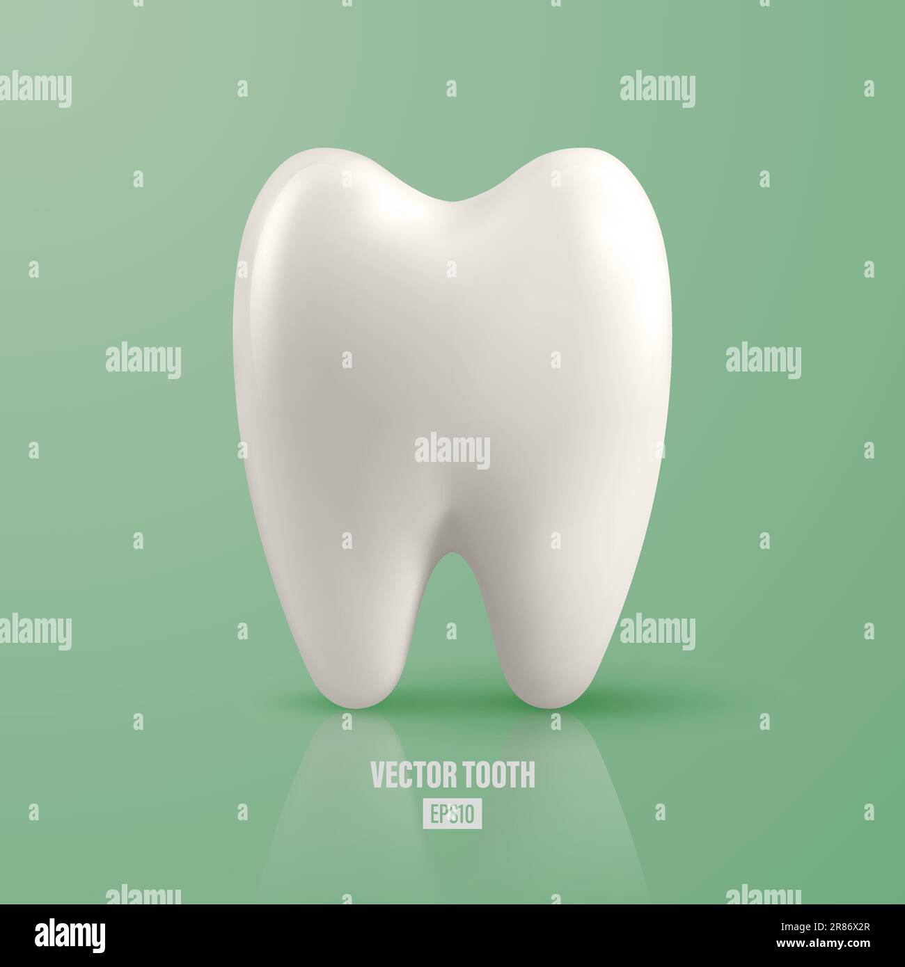 Vector 3d Realistic Tooth. Dental Inspection Banner, Plackard. Tooth ...