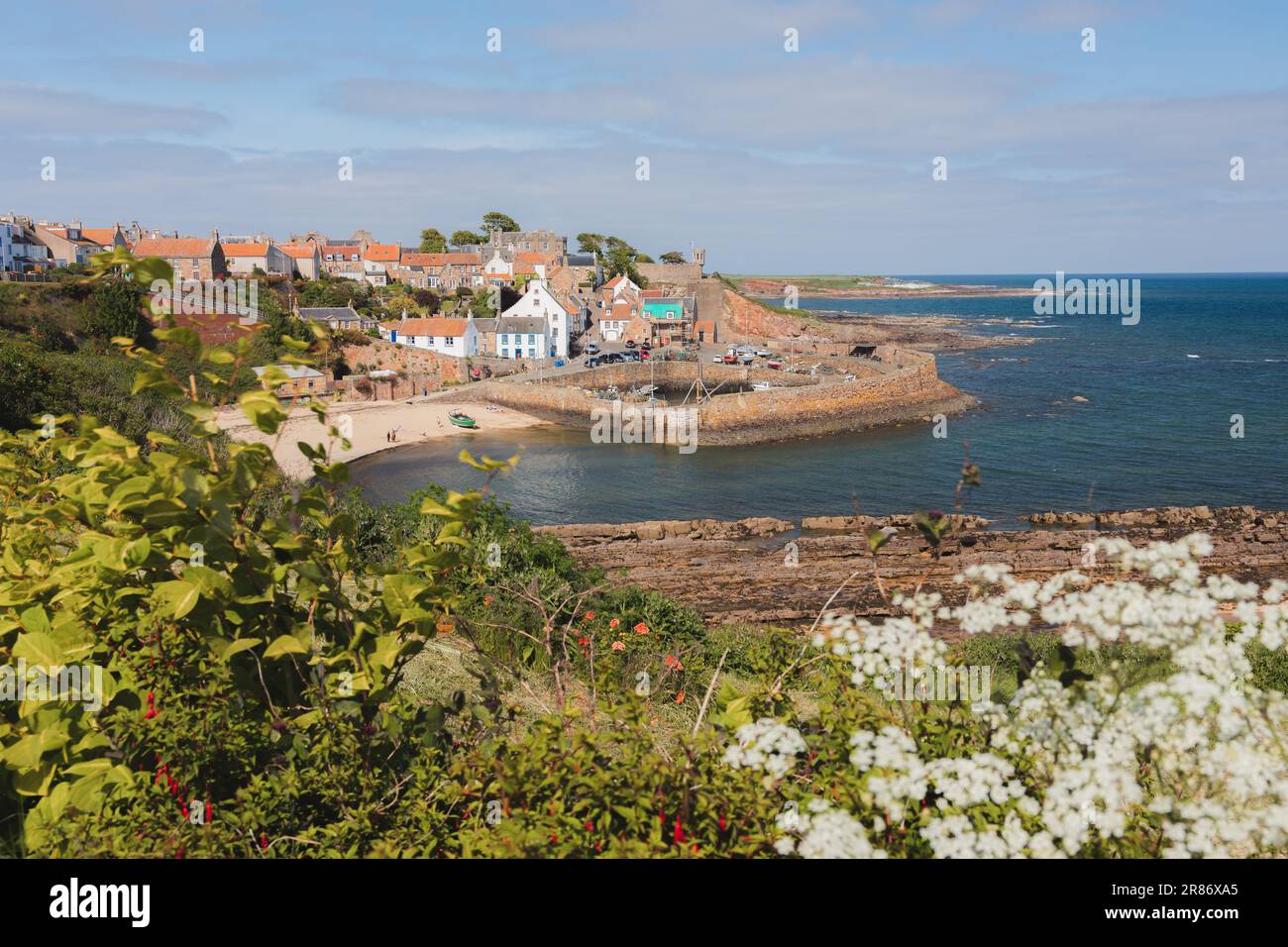 View of the quaint and picturesque harbour of the seaside fishing ...