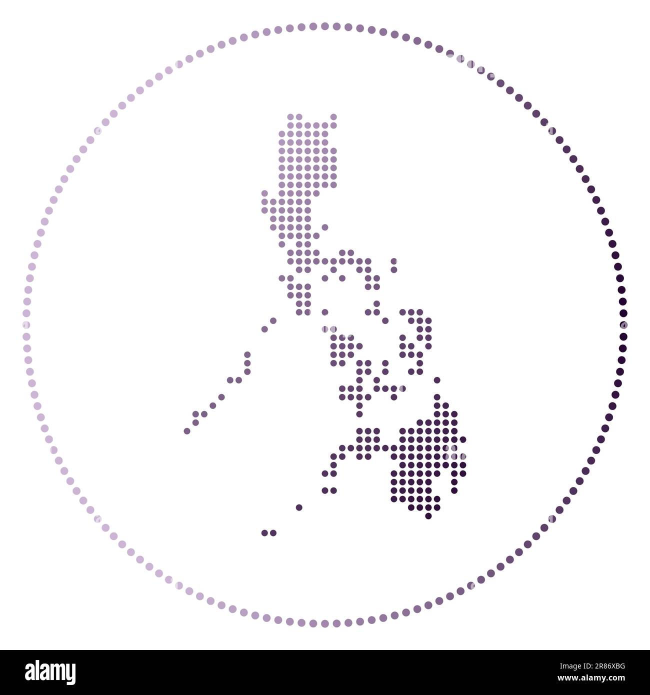 Philippines digital badge. Dotted style map of the Philippines in a circle. Tech icon of the ...