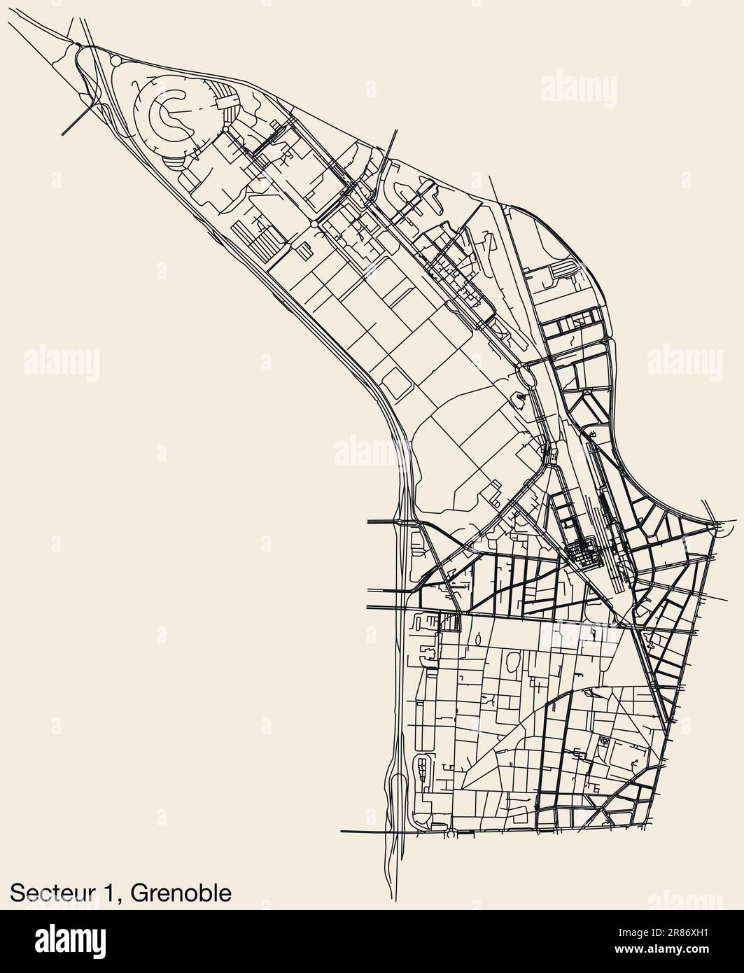 Grenoble map Stock Vector Images - Alamy