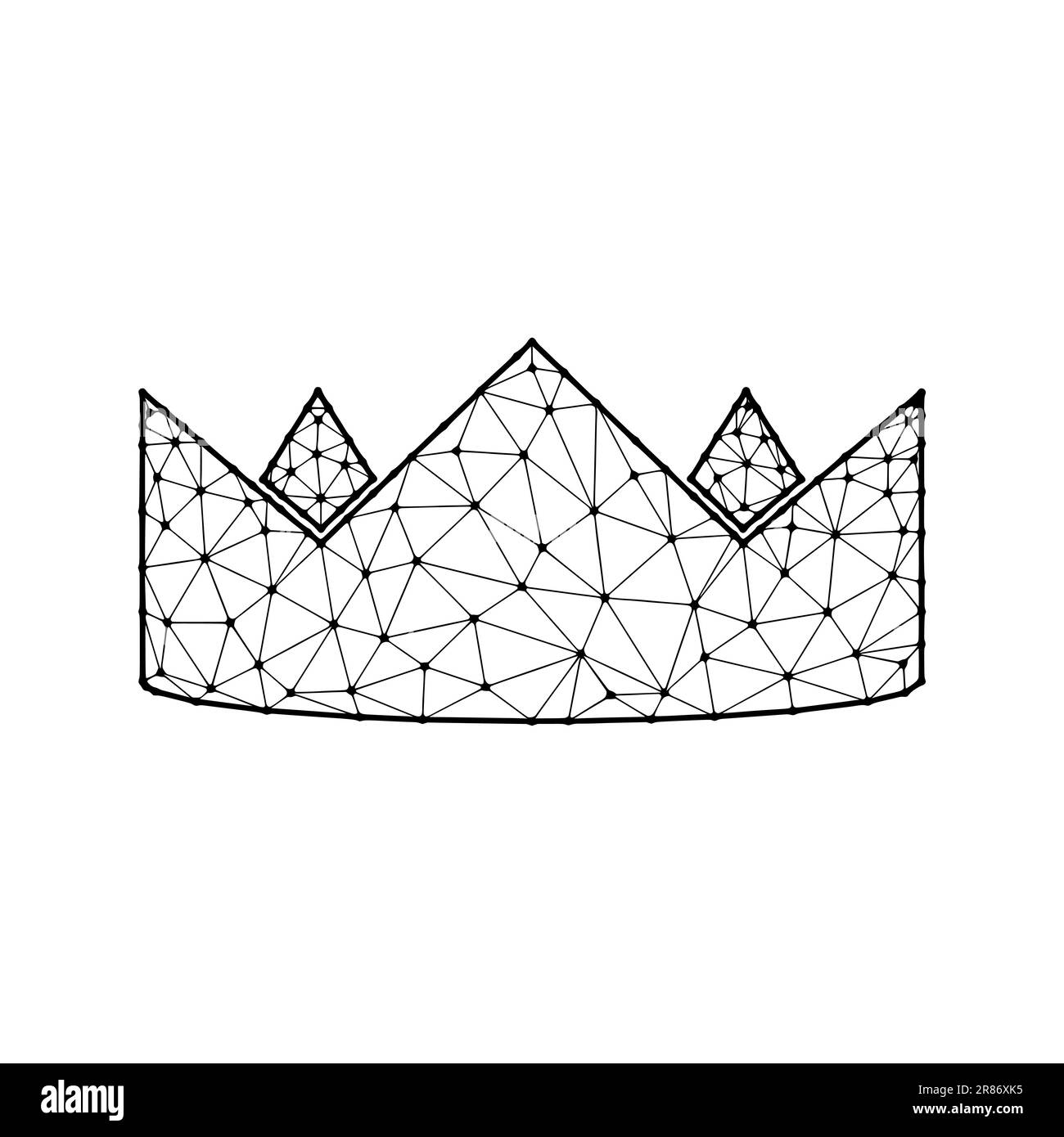 Crown polygonal vector illustration isolated on white background. Royal ...