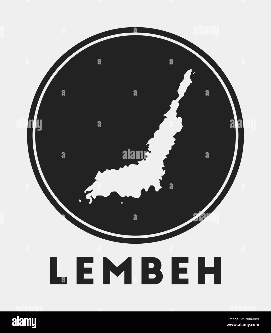 Lembeh icon. Round logo with island map and title. Stylish Lembeh badge ...