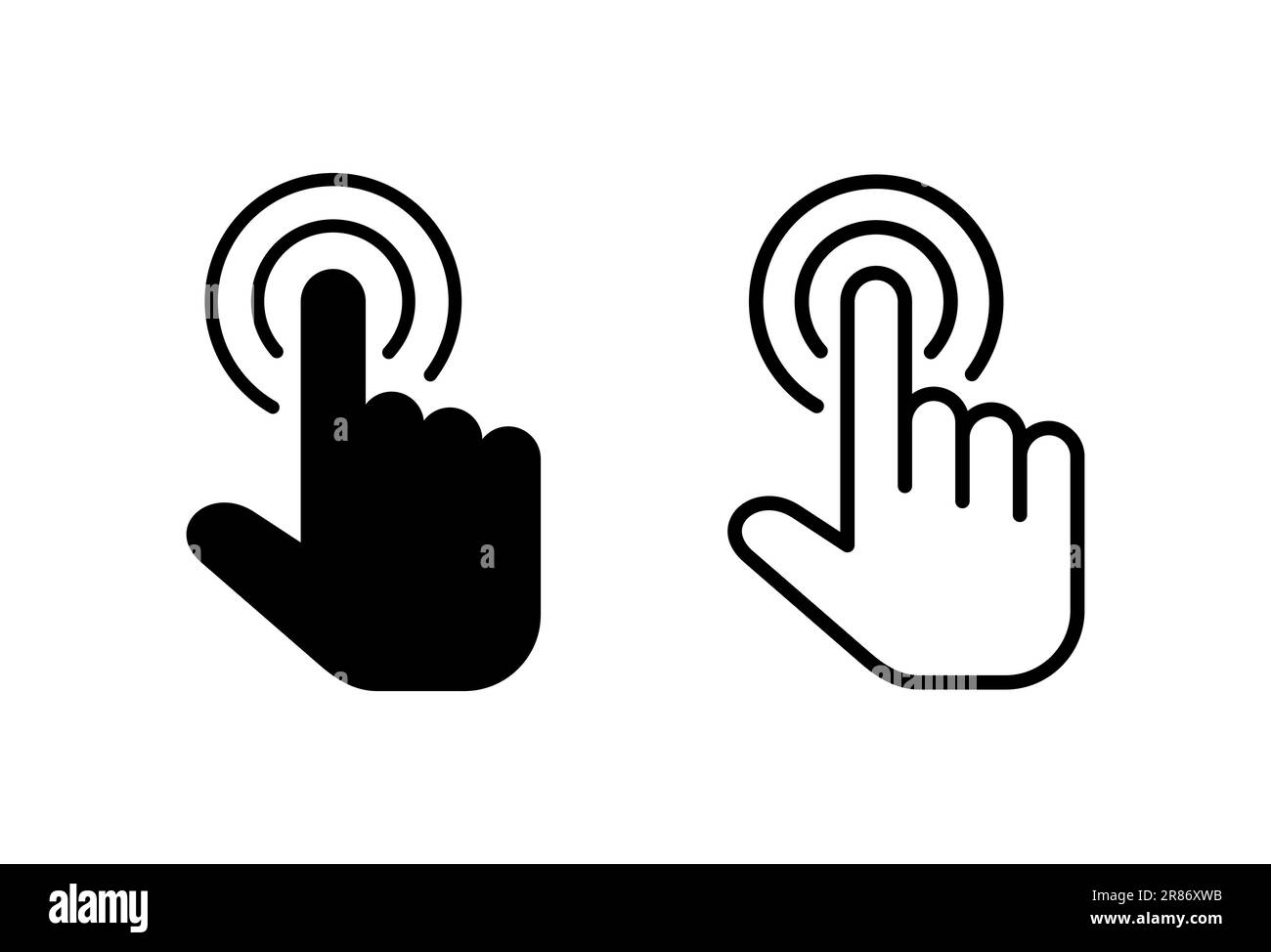 Hand cursor icon set. cursor icon vector. hand cursor icon click Stock ...