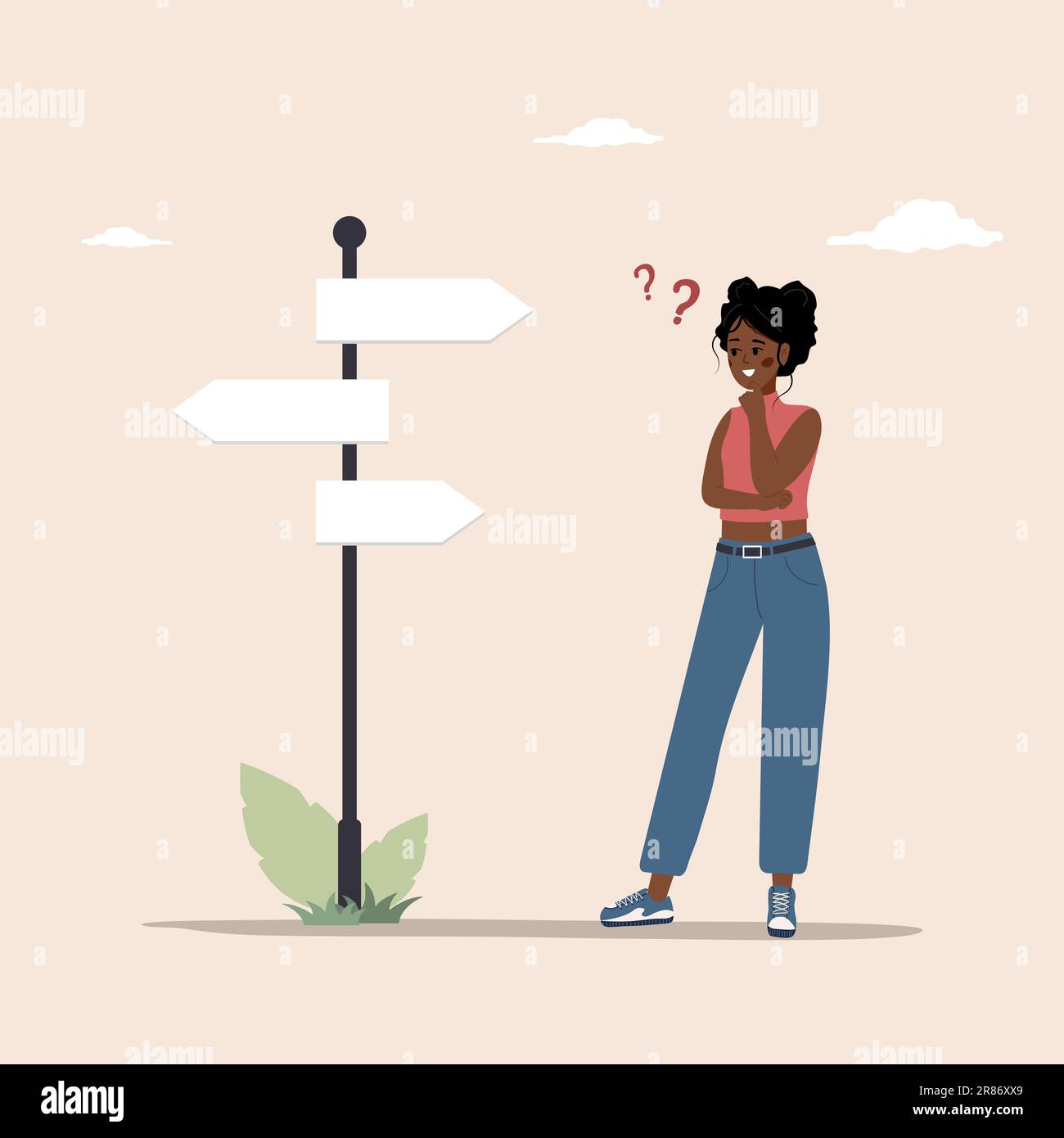 Cartoon woman making choice hi-res stock photography and images - Alamy