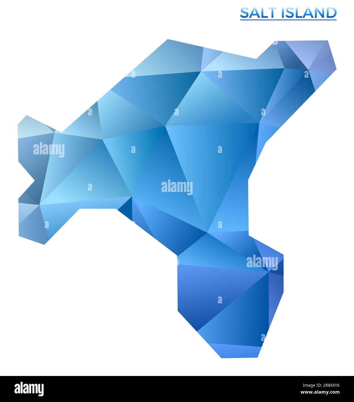 Vector polygonal Salt Island map. Vibrant geometric island in low poly style. Creative ...