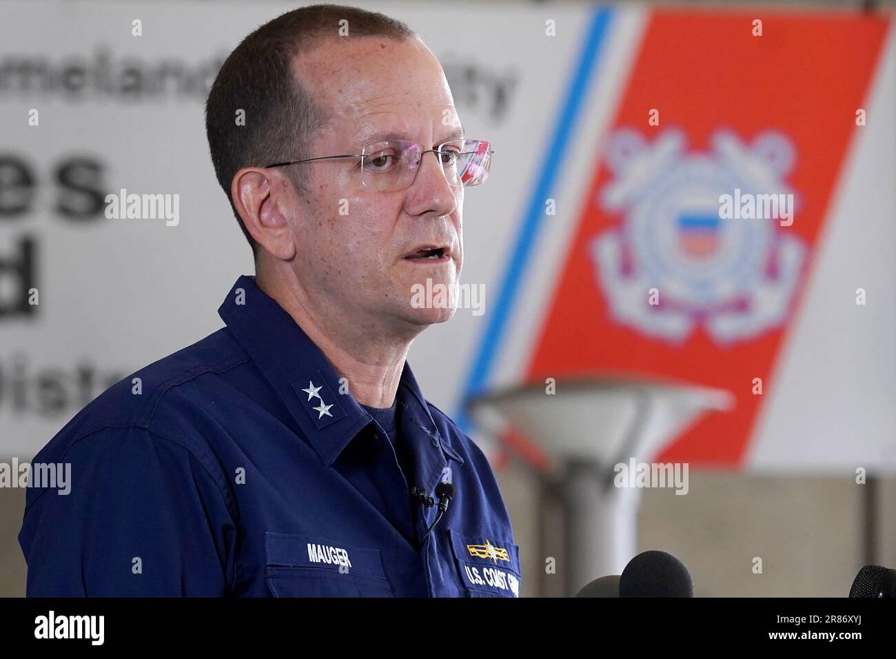 U.S. Coast Guard Rear Adm. John Mauger, commander of the First Coast ...