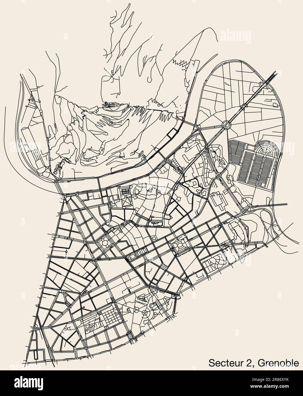 Grenoble map Stock Vector Images - Alamy