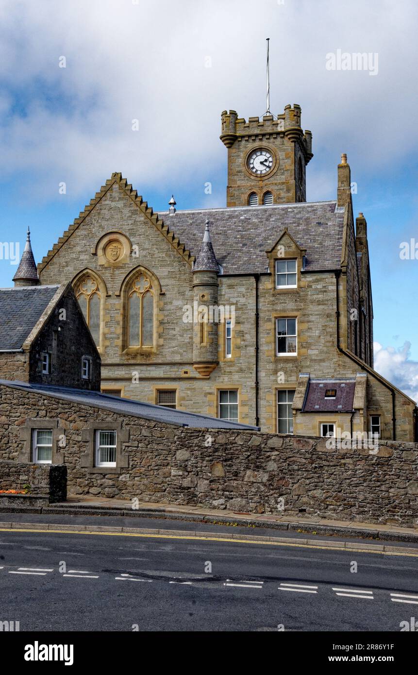 19th century Lerwick Town Hall in Lerwick, Shetland Islands, Scotland ...