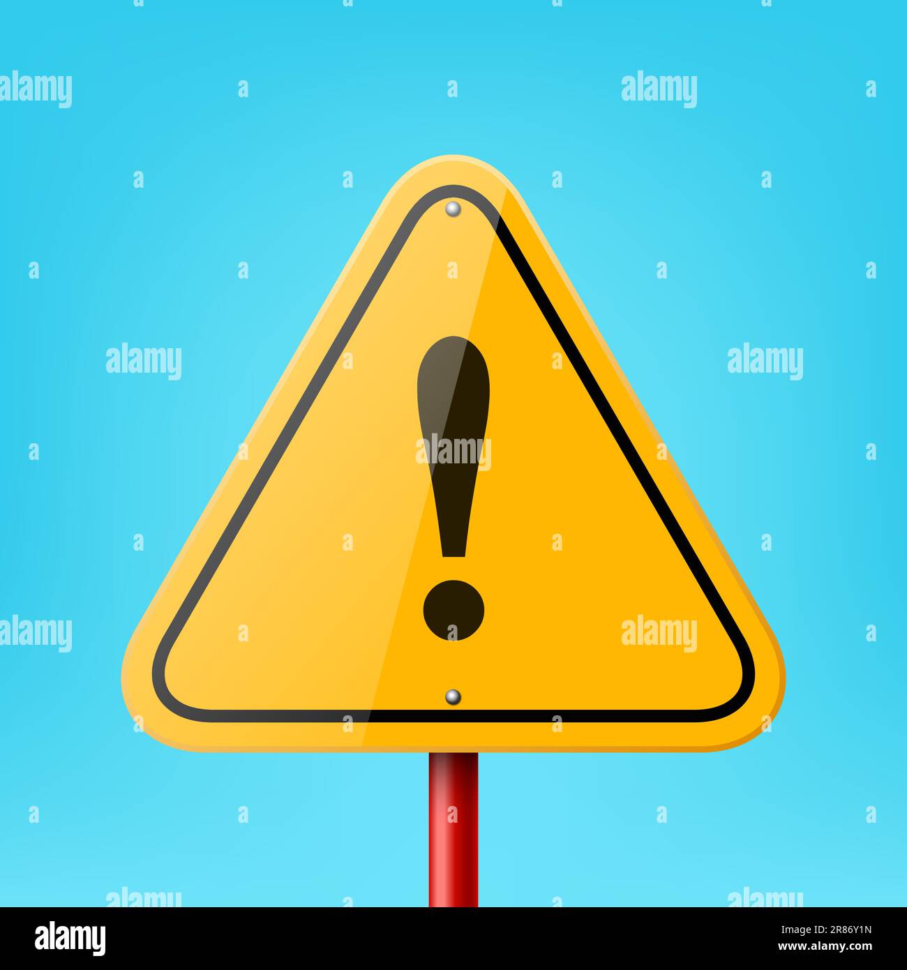 Vector Yellow Triangular Road Sign Frame with Exclamation Mark Sign ...