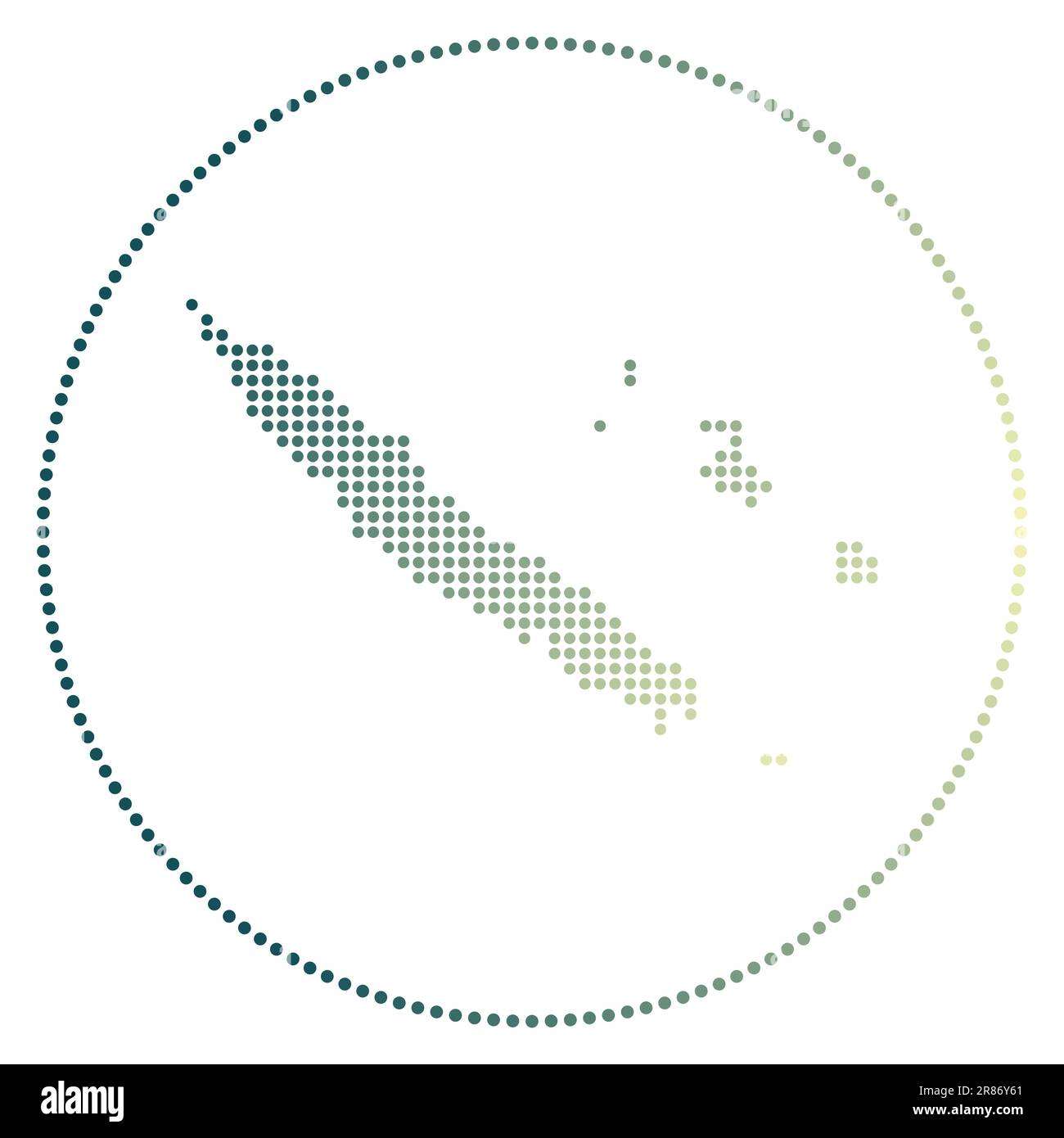 New Caledonia digital badge. Dotted style map of New Caledonia in ...