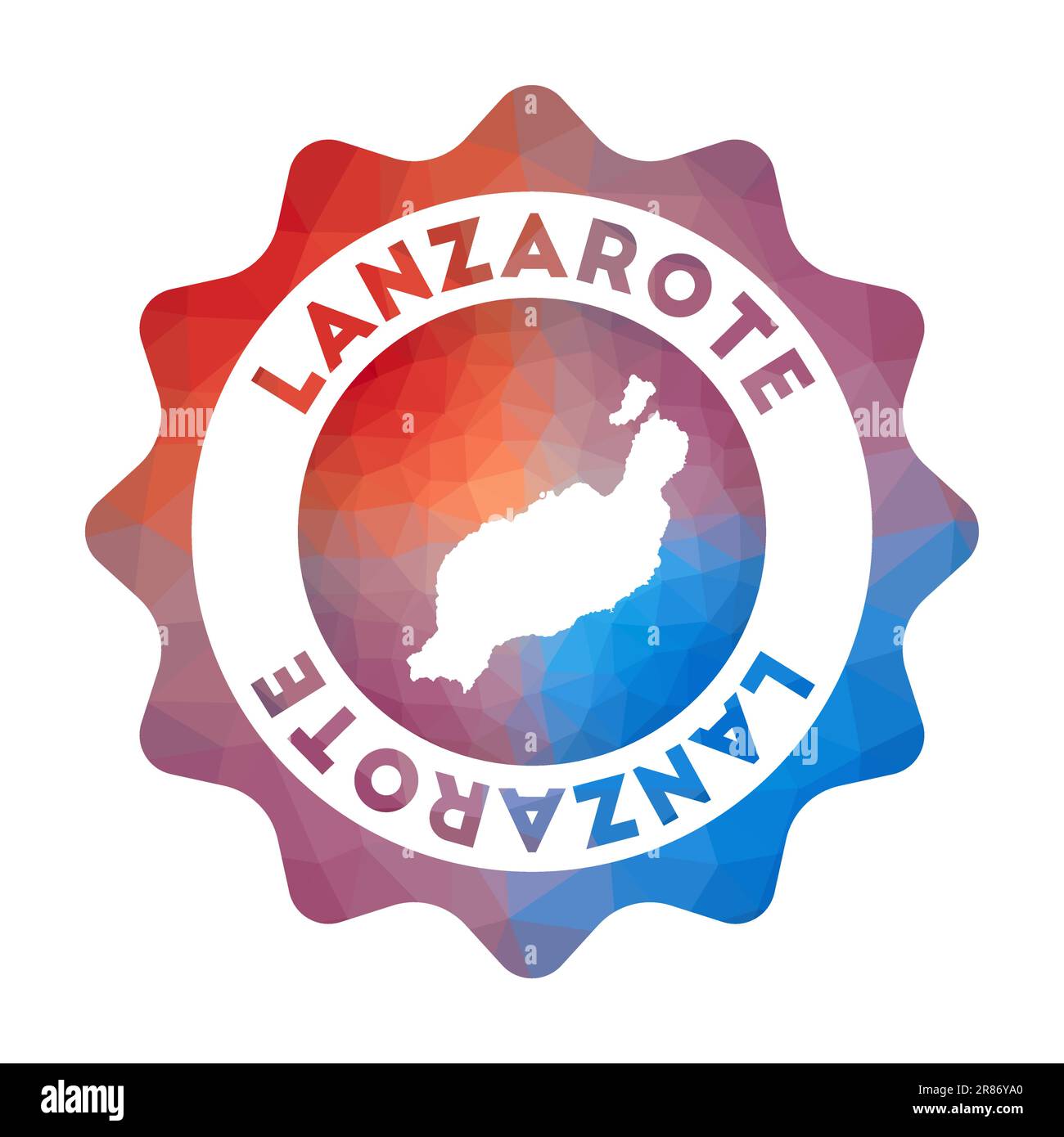 Lanzarote low poly logo. Colorful gradient travel logo of the island in ...