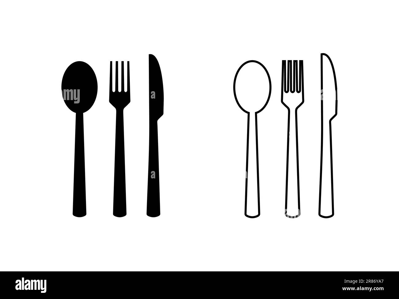 spoon and fork icon set. spoon, fork and knife icon vector. restaurant ...