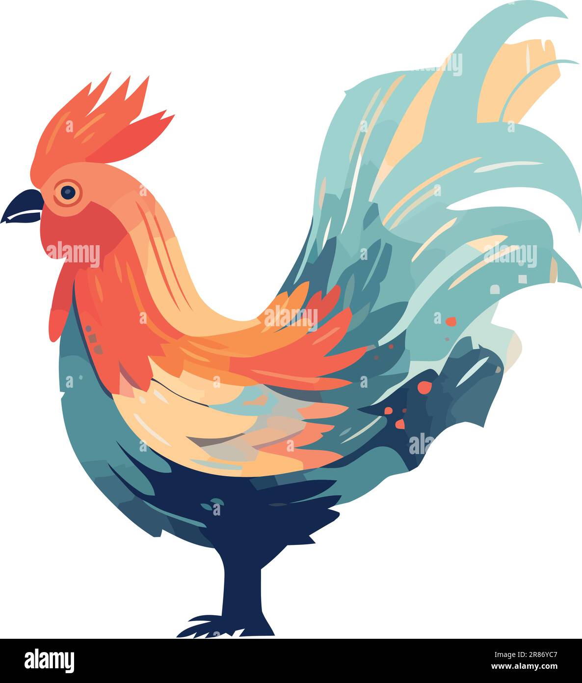 Cute cockerel on white backdrop Stock Vector Image & Art - Alamy