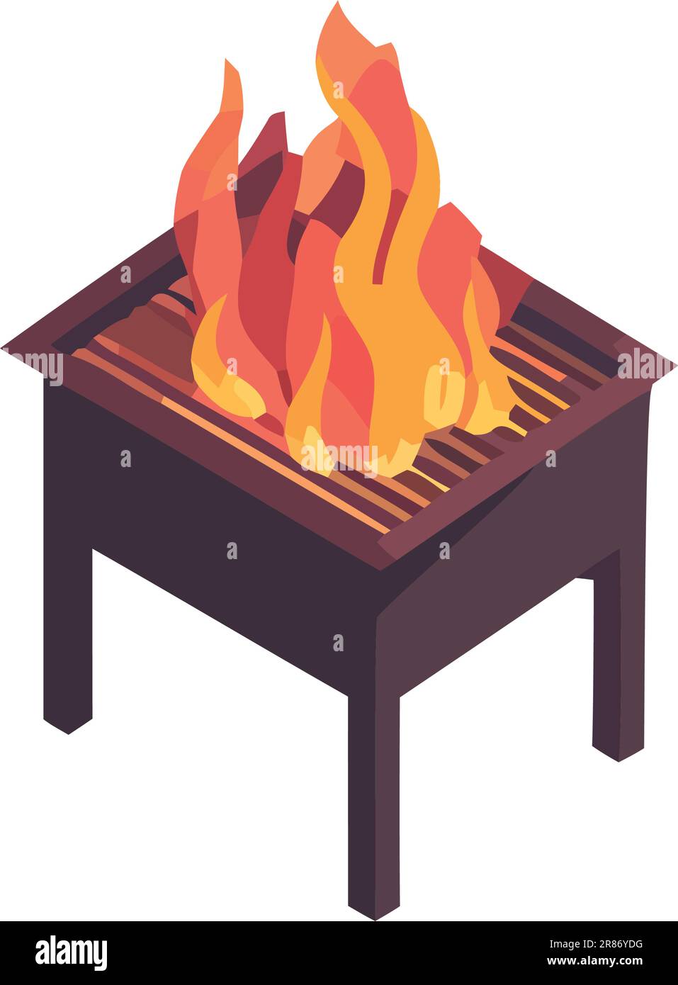 grilled on fiery barbecue inferno Stock Vector Image & Art - Alamy