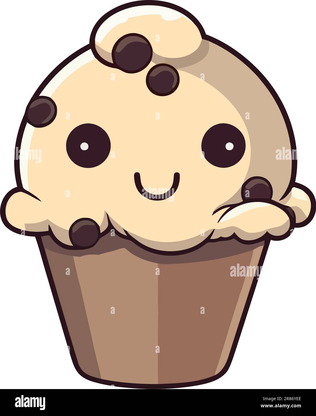 Cute kawaii cupcake Stock Vector Image & Art - Alamy