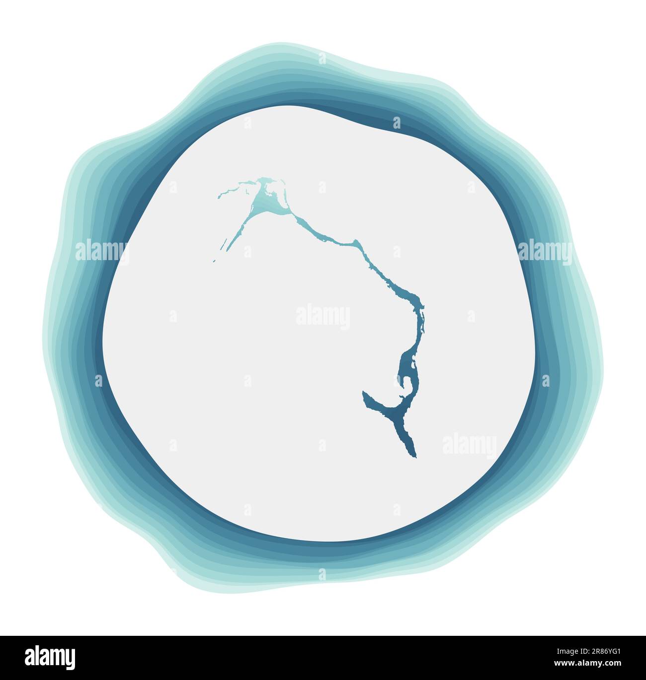 Eleuthera logo. Badge of the island. Layered circular sign around ...