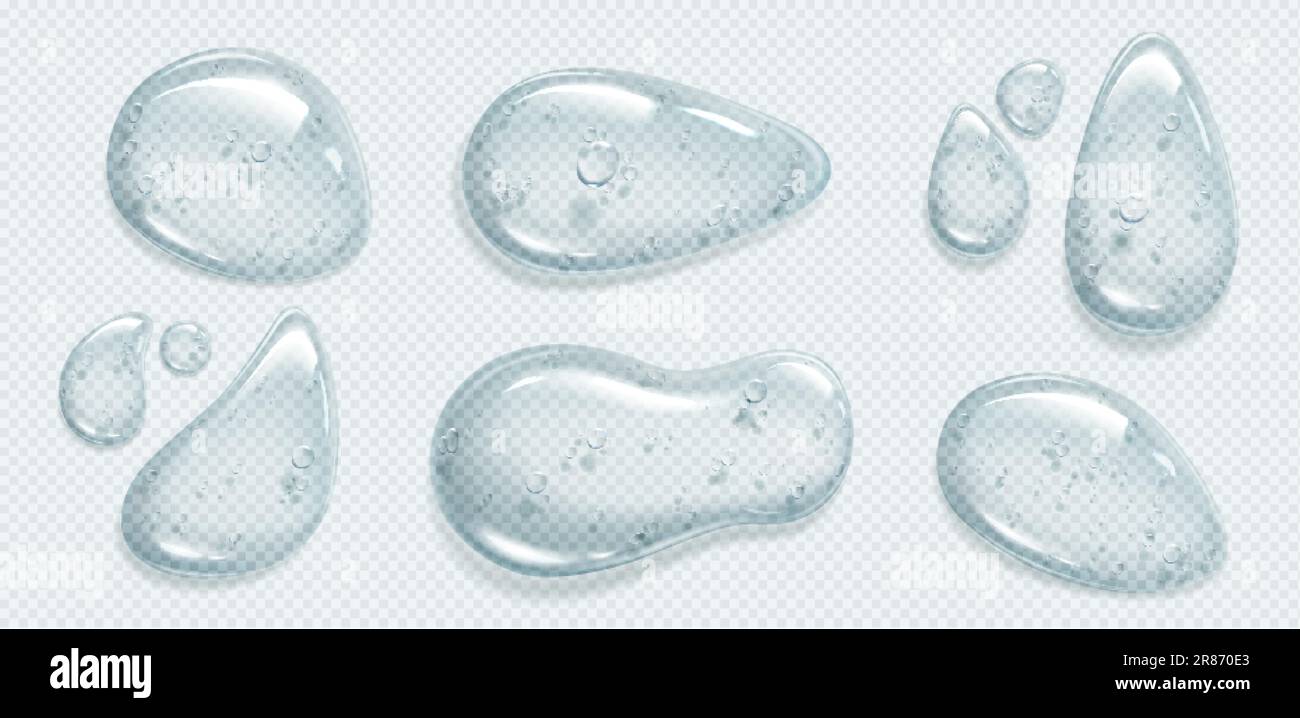 Clear liquid serum texture with bubble. Cosmetic gel drop png on ...