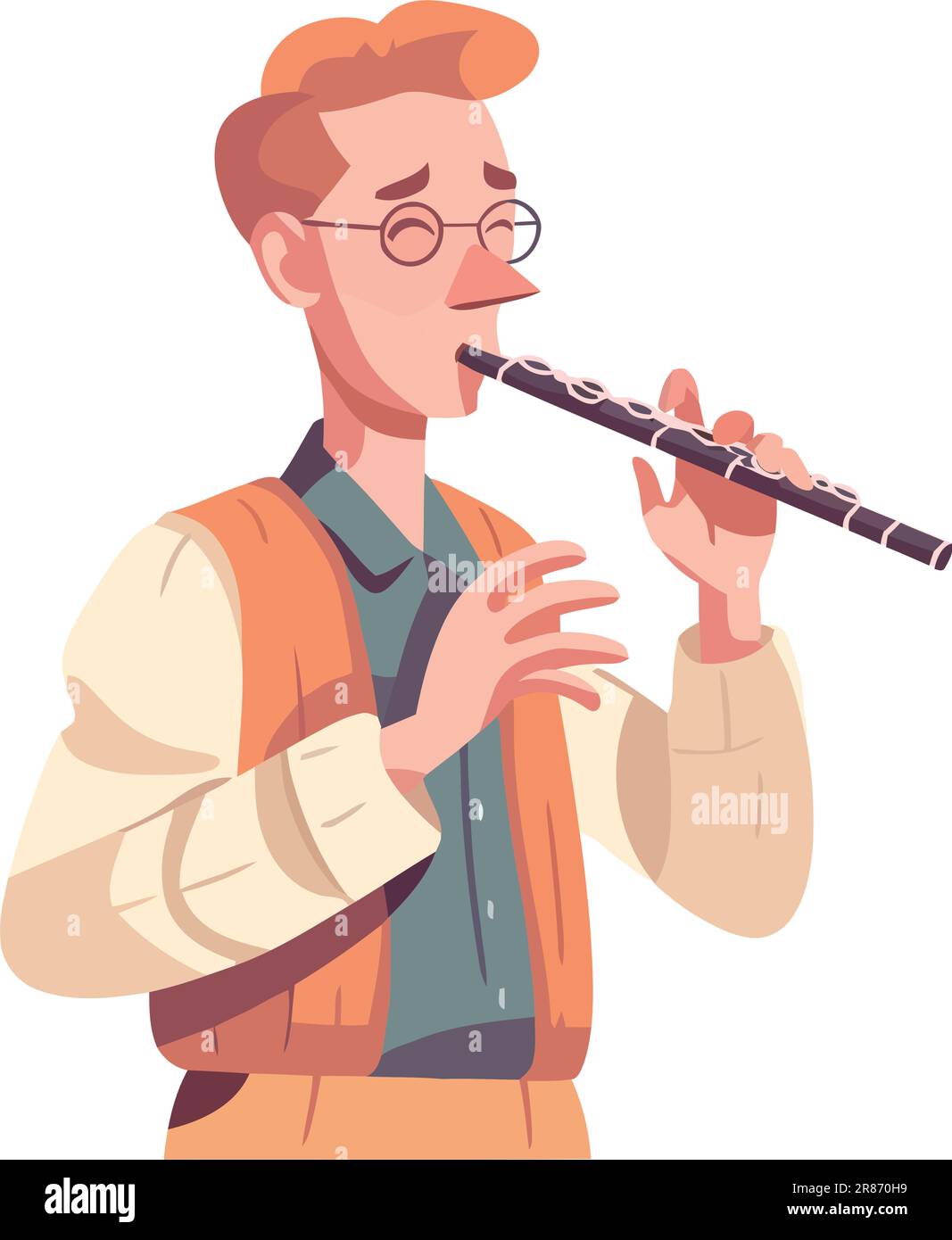One person playing wind instrument Stock Vector Images - Alamy