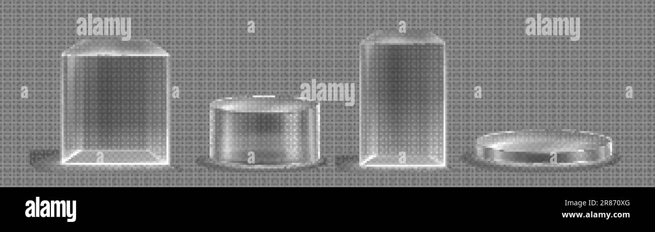 3d glass transparent clear stand podium display box isolated on ...