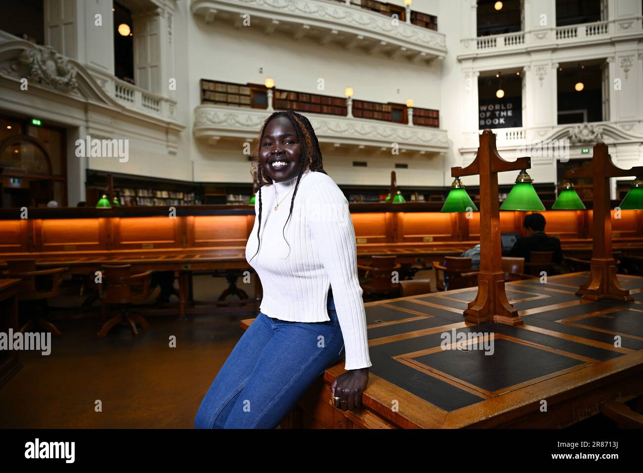 Melbourne, Australia. 19th June, 2023. Author Kgshak Akec poses for a ...