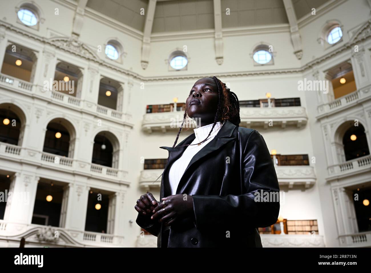 Melbourne, Australia. 19th June, 2023. Author Kgshak Akec poses for a ...