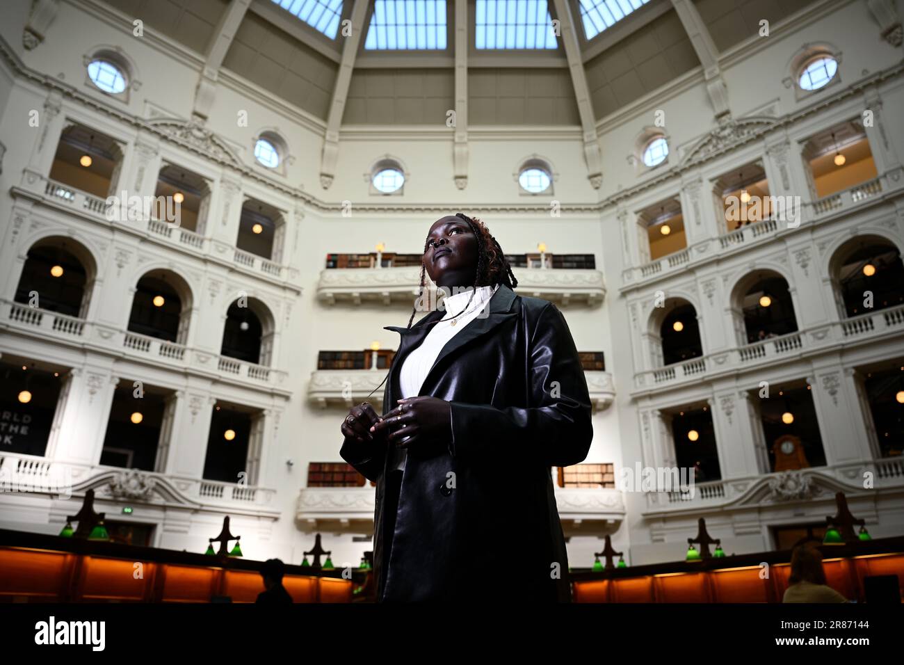 Melbourne, Australia. 19th June, 2023. Author Kgshak Akec poses for a ...