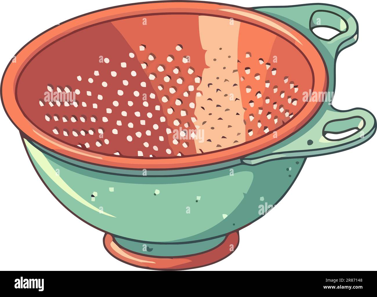 Cooking utensils in metal colander, illustration Stock Vector Image ...