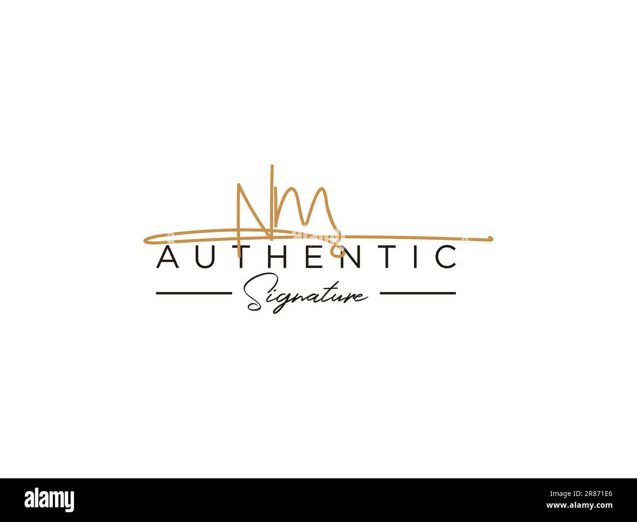 NM Signature Logo Template Vector Stock Vector Image & Art - Alamy