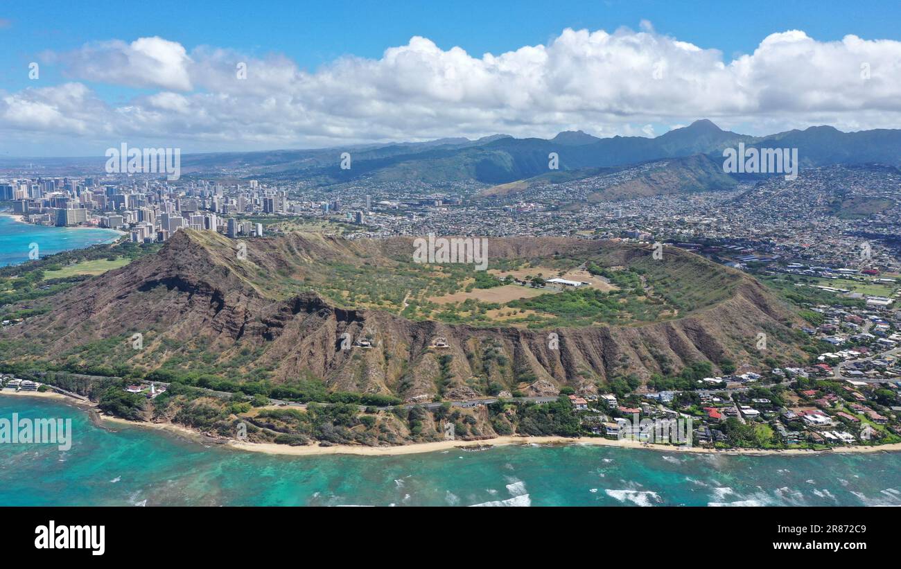 Aerial view diamond head crater hi-res stock photography and images - Alamy