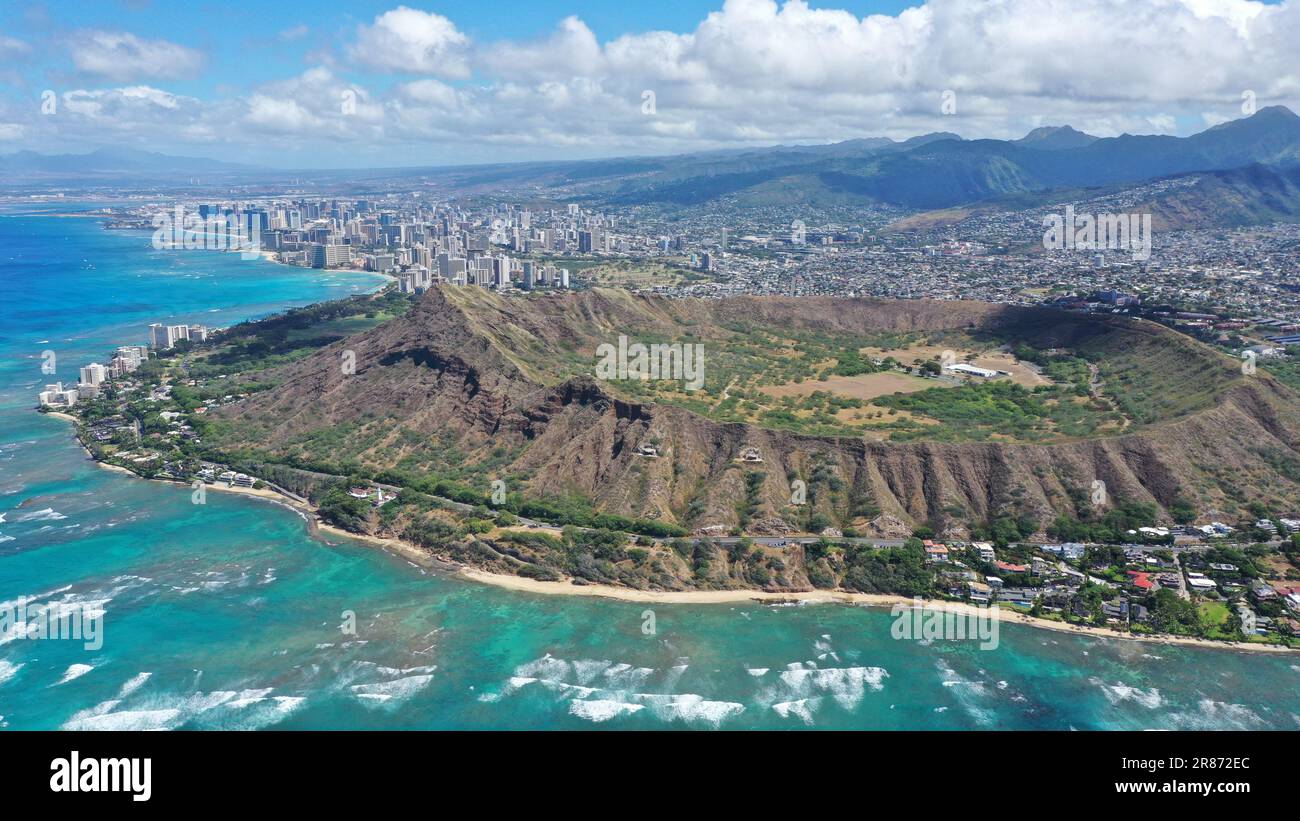 Aerial view diamond head crater hi-res stock photography and images - Alamy