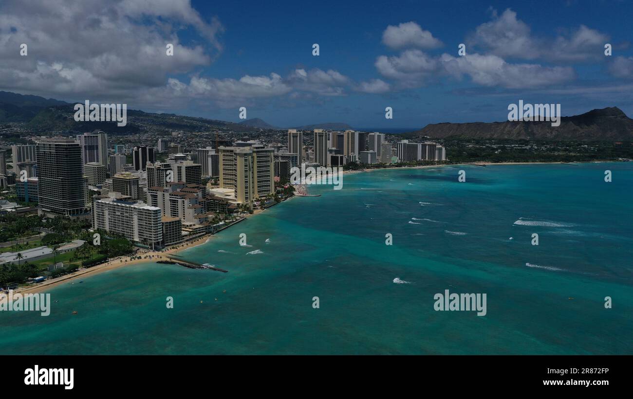 Waikiki beach hawaii aerial tour hi-res stock photography and images ...
