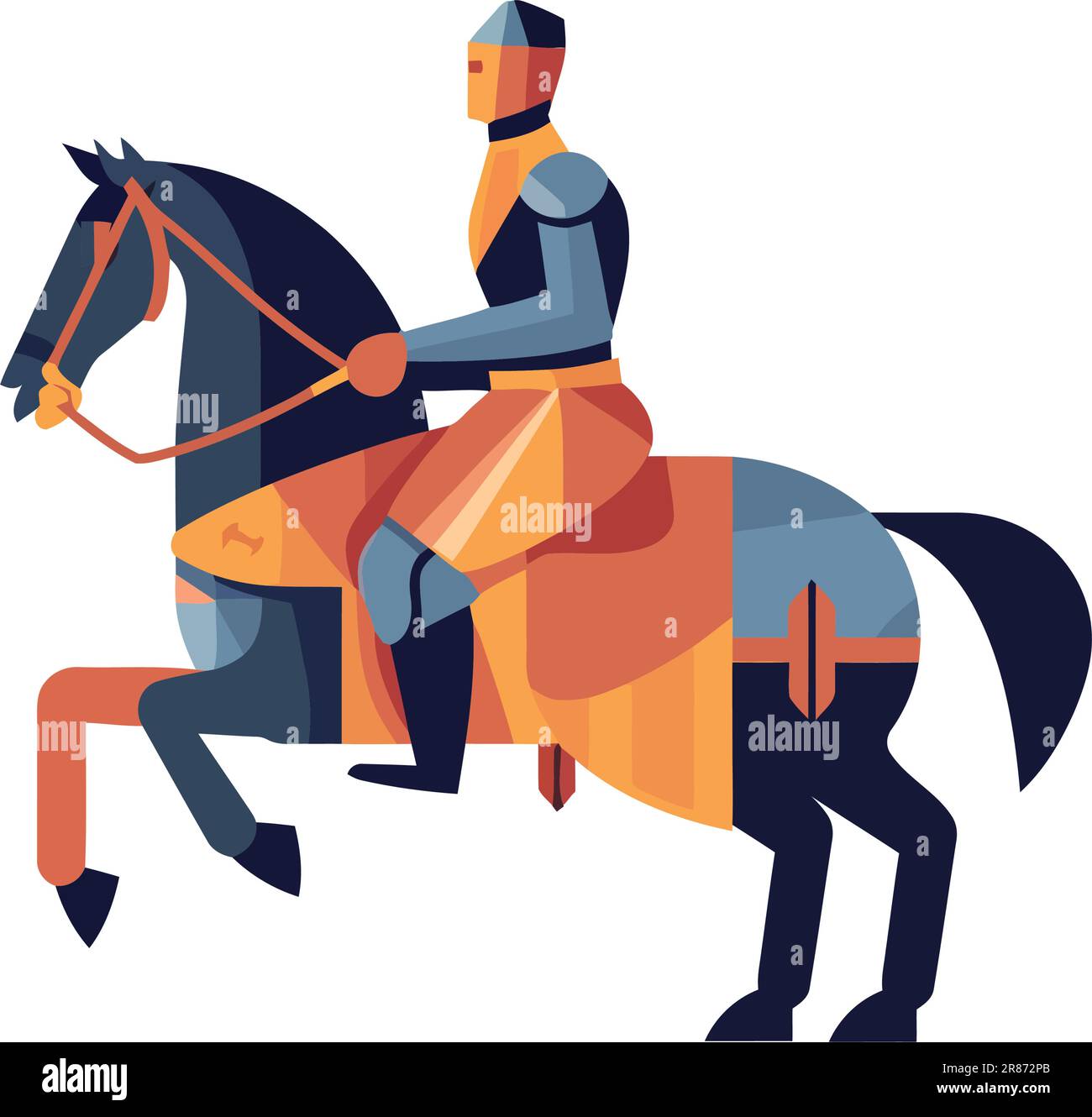 knight riding stallion with armor Stock Vector Image & Art - Alamy