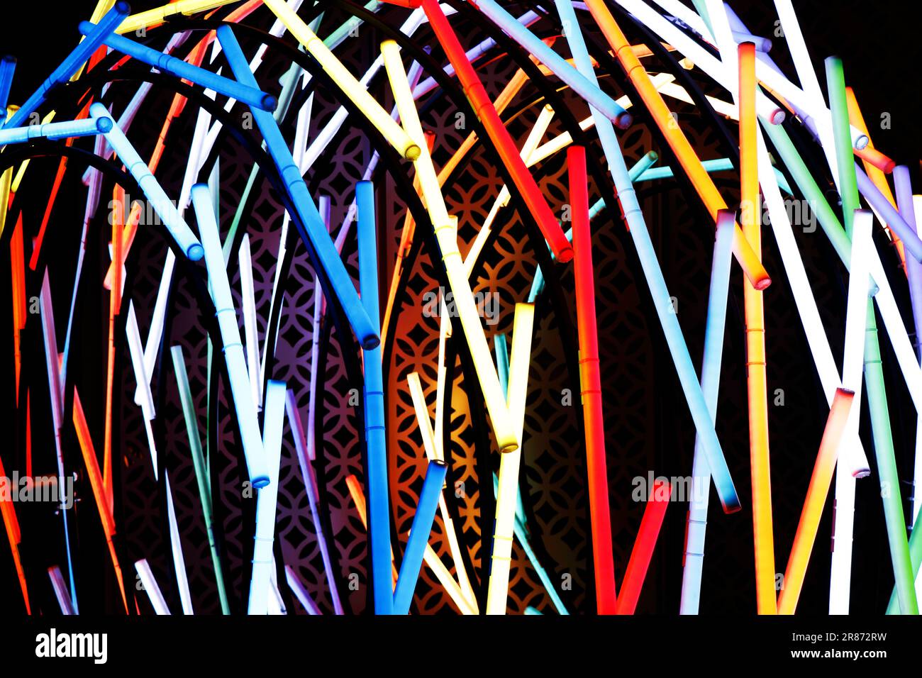 rainbow lighting led tubes with black backgrounds Stock Photo - Alamy