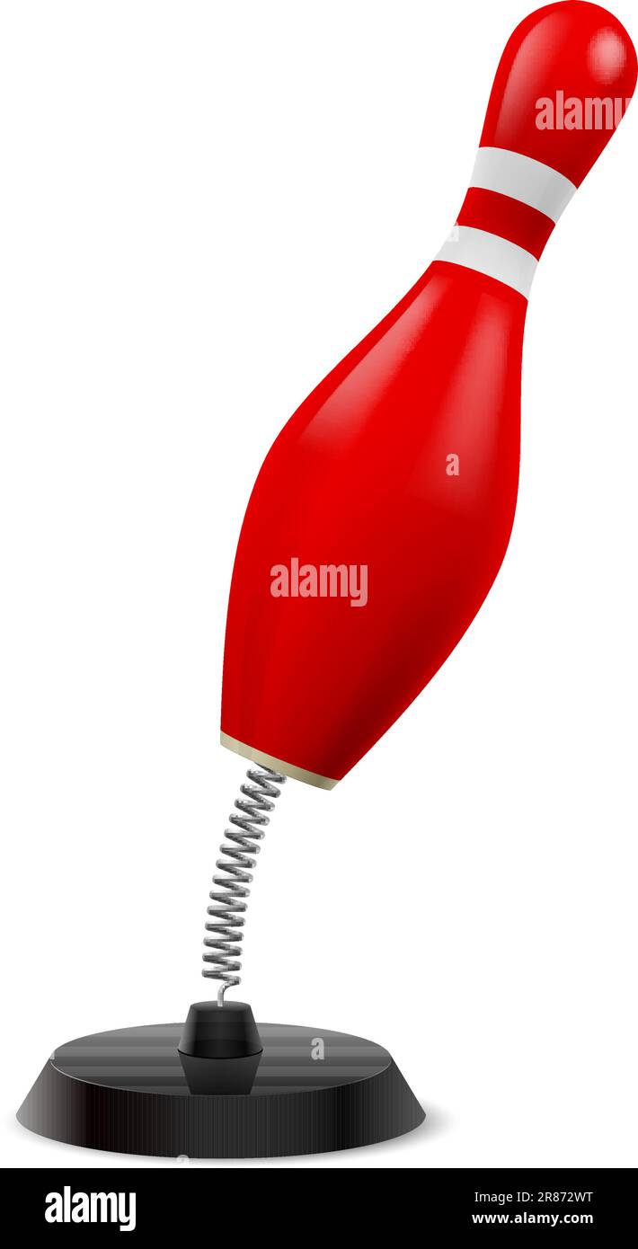 Table souvenir in form of red bowling pin on spring Stock Vector Image ...