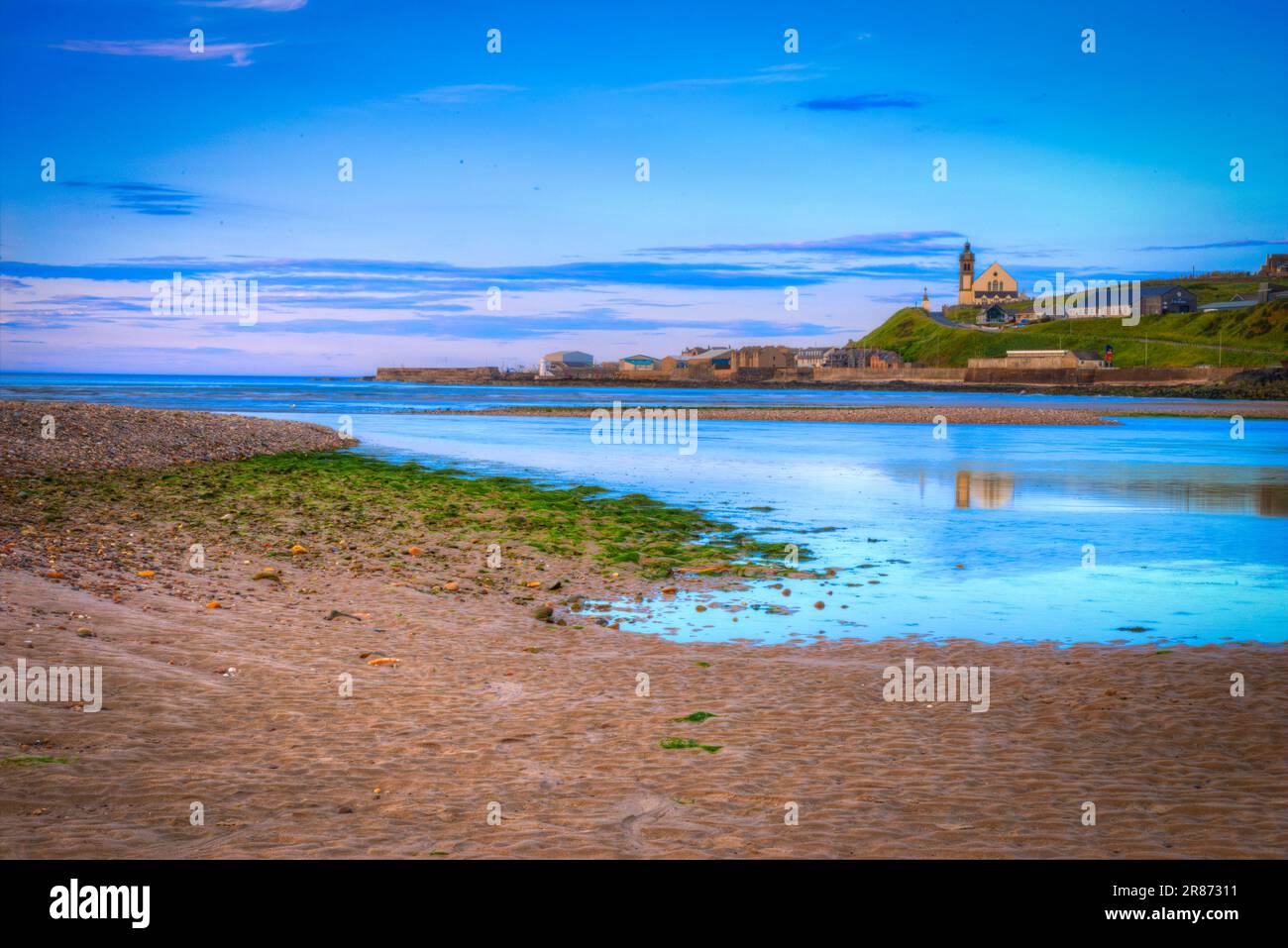 macduff kirk from banff estuary aberdeenshire scotland Stock Photo - Alamy