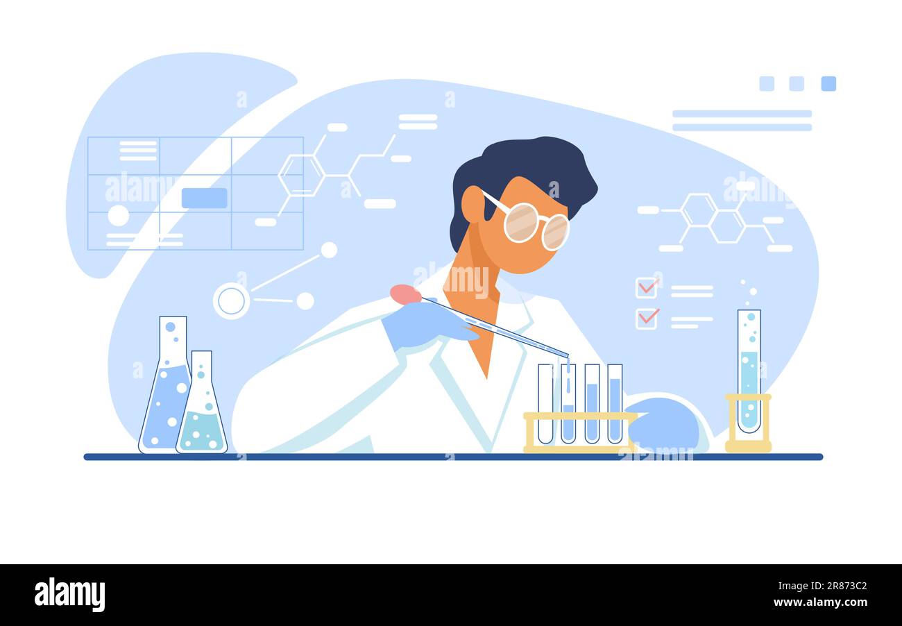 Medical researcher working liquid Stock Vector Images - Alamy