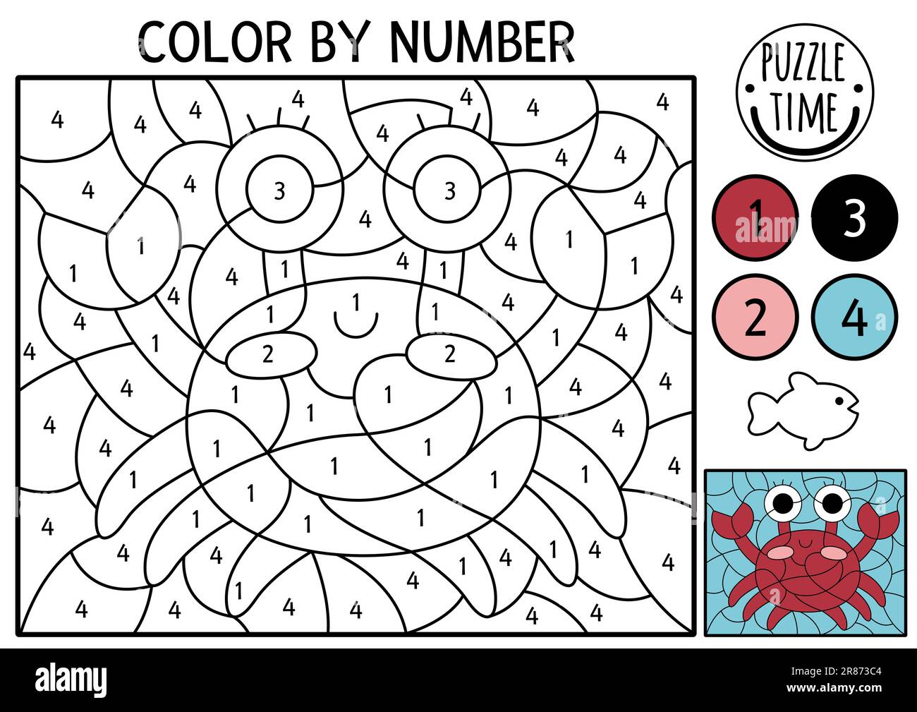Color By Number Ocean Animals