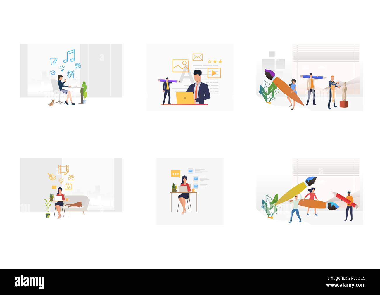 Freelance work flat design Stock Vector Images - Alamy