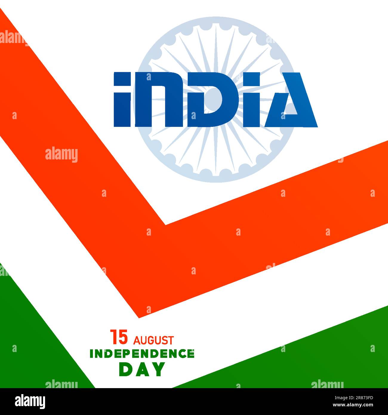 India independence Day, 15 of August text in saffron characters with ...