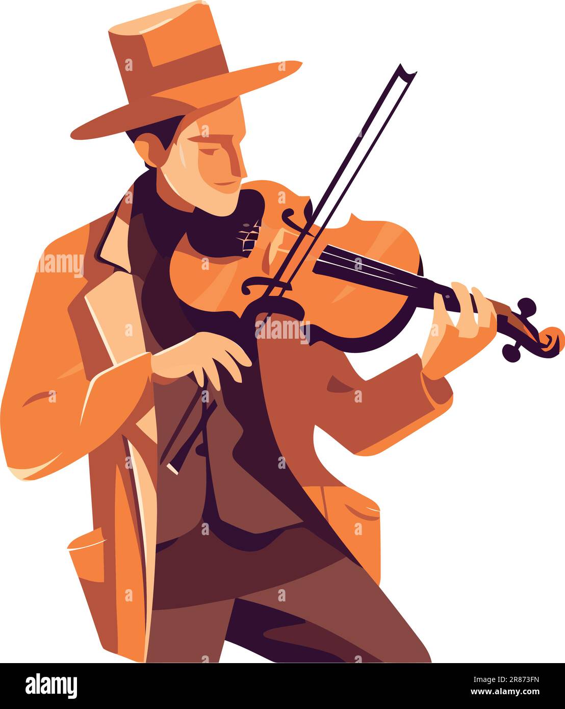 Young woman playing a violin Stock Vector Images - Alamy