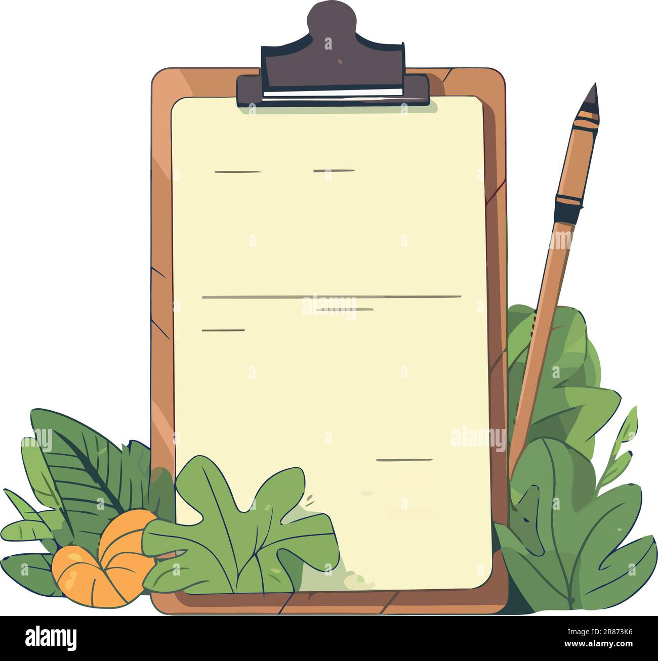 Green leaf on blank paper, vector illustration Stock Vector Image & Art ...