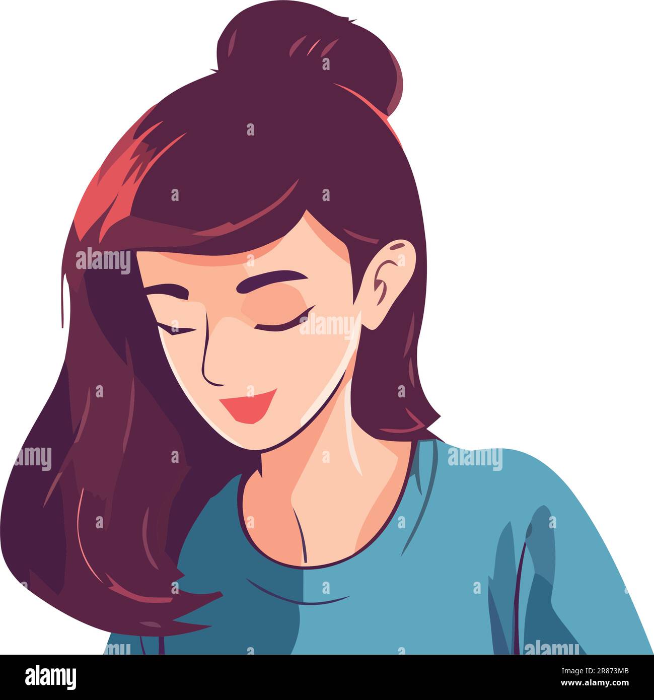 Young woman smiling, vector illustration Stock Vector Image & Art - Alamy