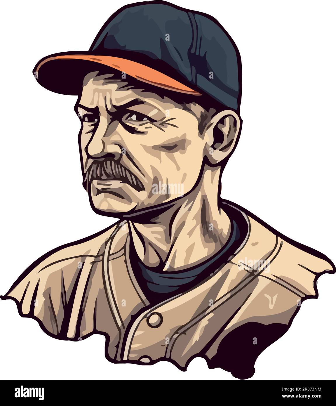 Portrait baseball cap beard Stock Vector Images - Alamy