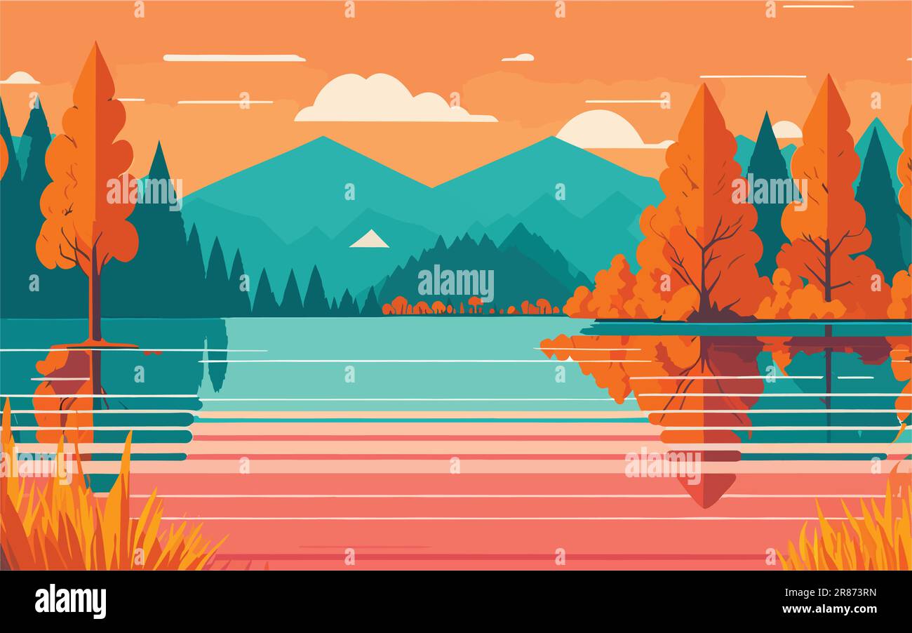 Lakeside quietude Stock Vector Images - Alamy