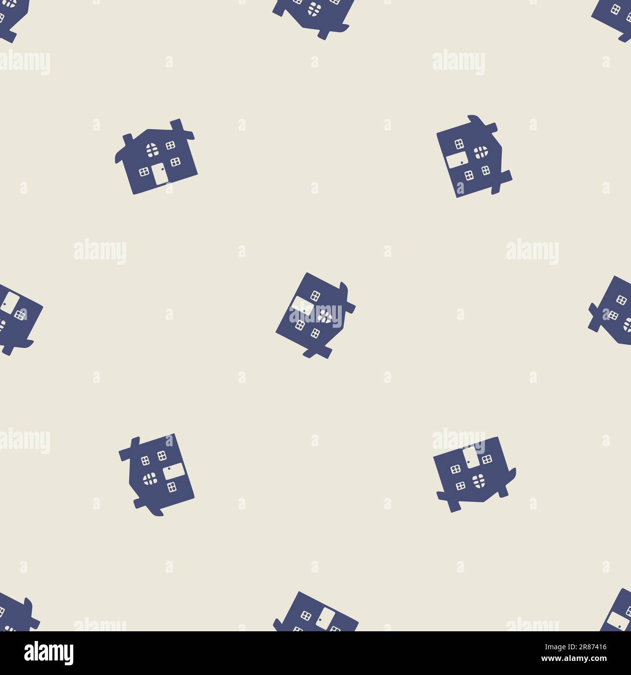 Masculine block print house vector pattern. Seamless sketchy city ...