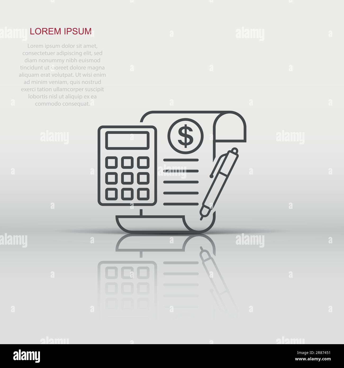 Money calculation icon in flat style. Budget banking vector ...