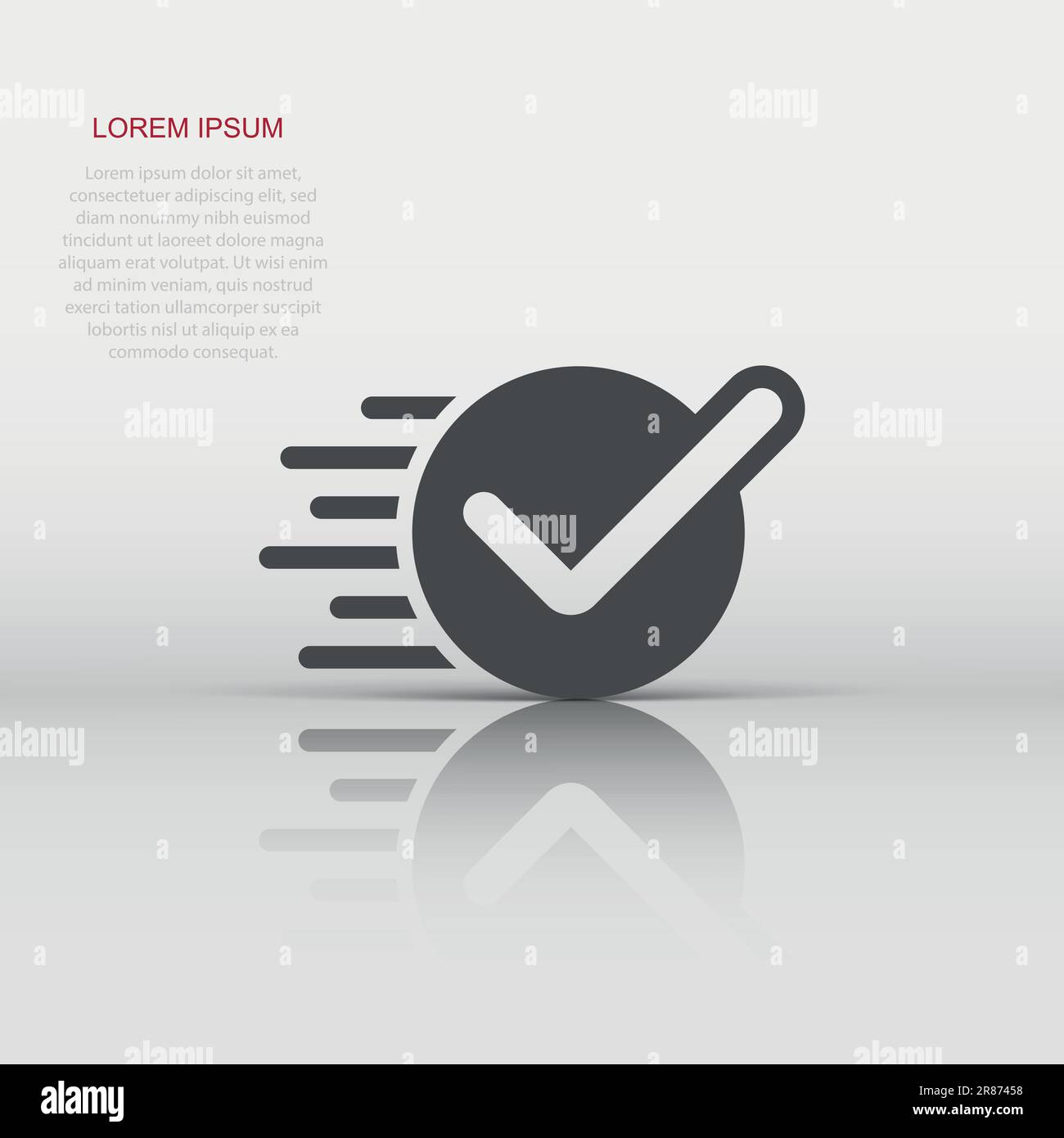 Check mark sign icon in flat style. Confirm button vector illustration ...